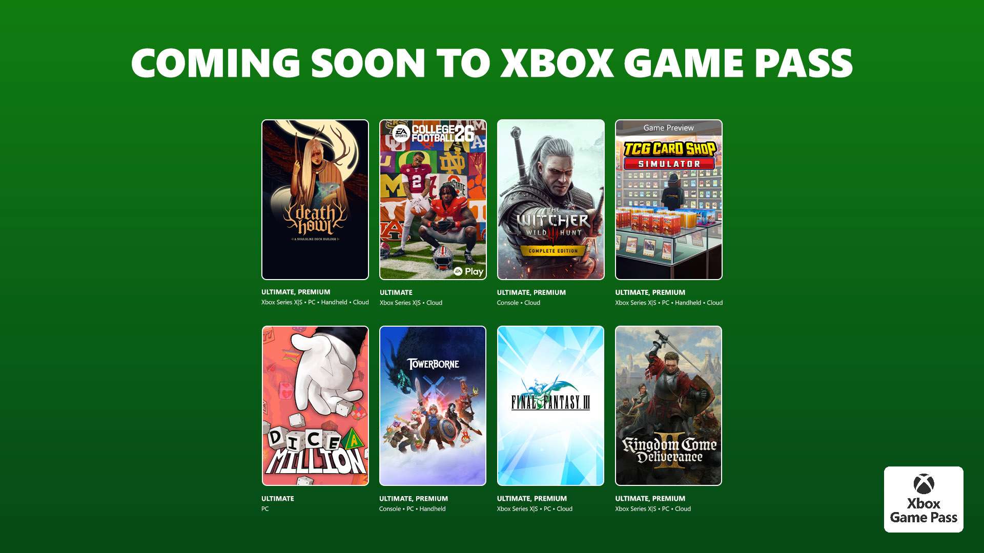 Xbox Game Pass & PC Game Pass 2026 – full list of new additions. Check ...